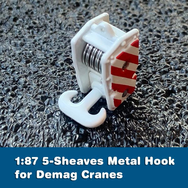 1:87 5-Sheave Metal Demag Hook – KRANLAB Models